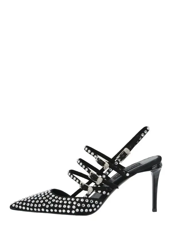 Philipp Plein Embellished Slingback Pumps With Stiletto Heel - Black