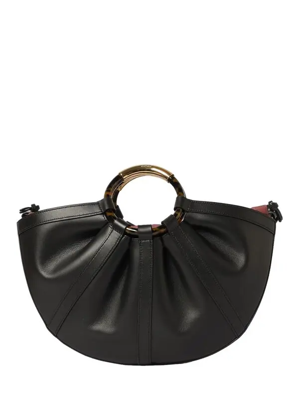 COCCINELLE Shell Leather Bag With Resin Handle - Black
