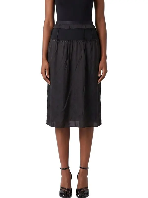 MAISON MARGIELA Midi Pencil Skirt In Cupro Blend - Grey