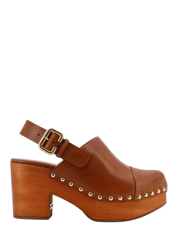 Chloé Jeannette Leather Slingback Pumps - Brown