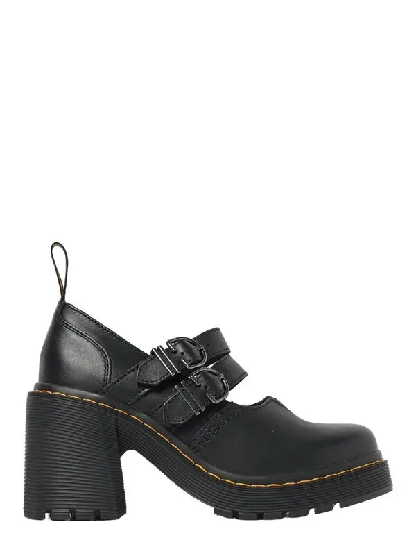 Dr. Martens Leather Mary Jane Platform Heels - Black