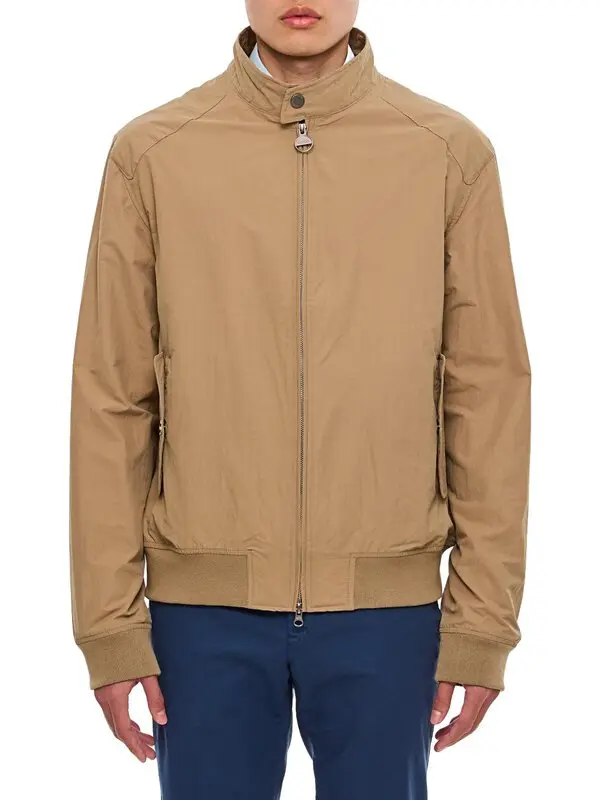 BARBOUR INTERNATIONAL Cotton Blend Rectifier Harrington Bomber Jacket - Brown