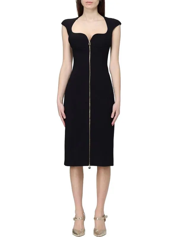 Elisabetta Franchi Corset Midi Dress - Black