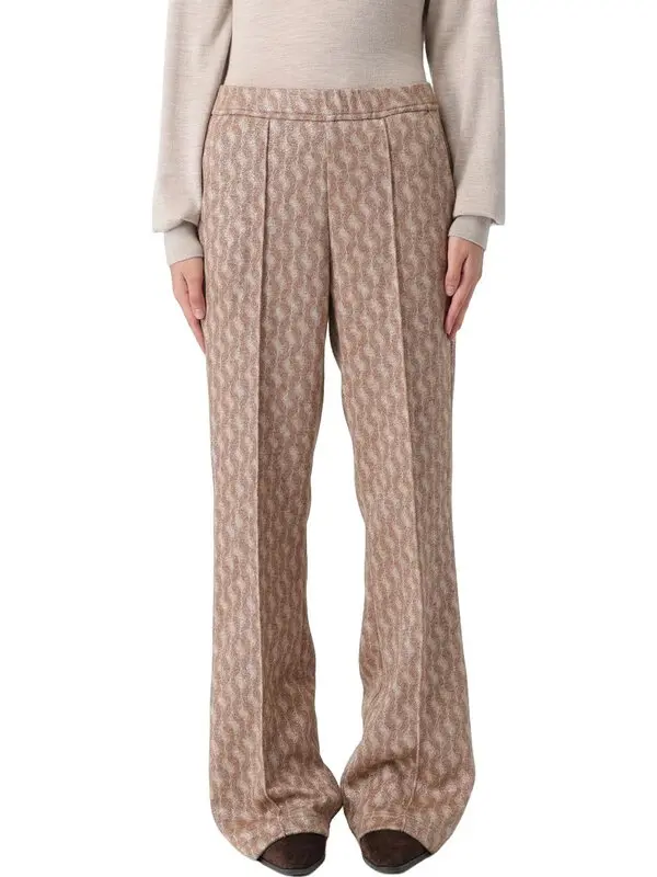 MASON'S Textured Patterned Trousers - Beige