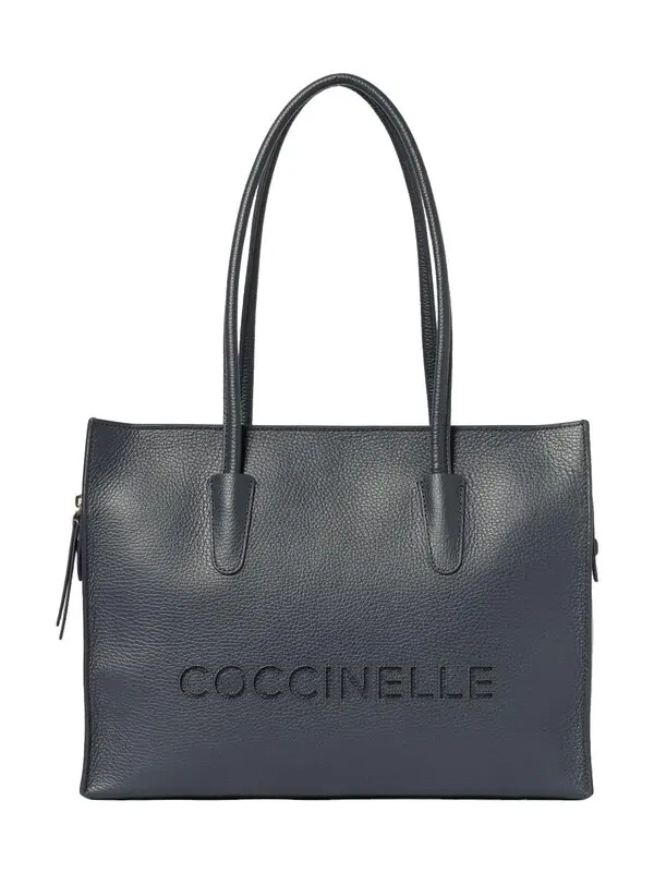 COCCINELLE Hammered Leather Shoulder Bag - Blue