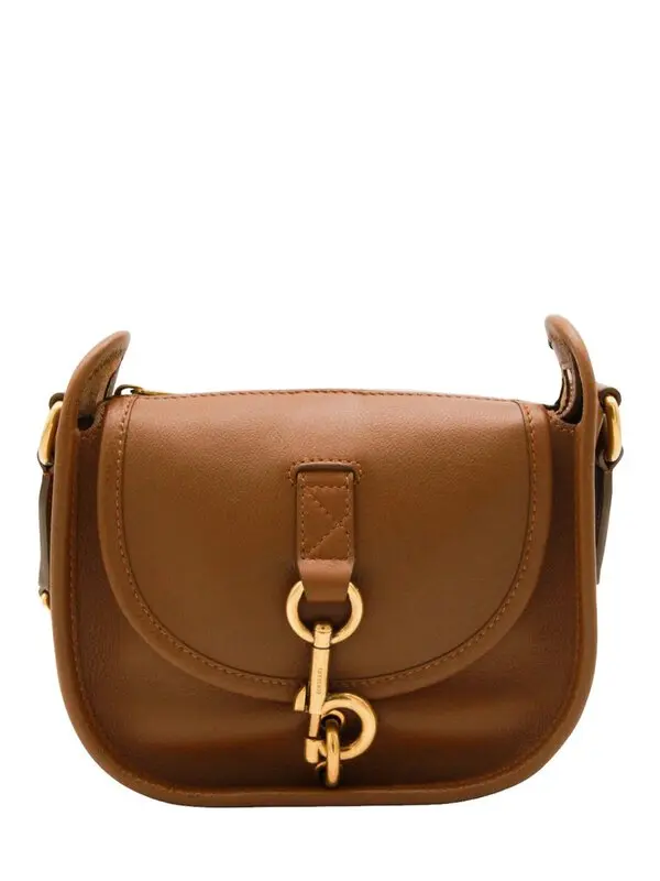 Burberry B-clip Leather Mini Crossbody Bag - Hazel