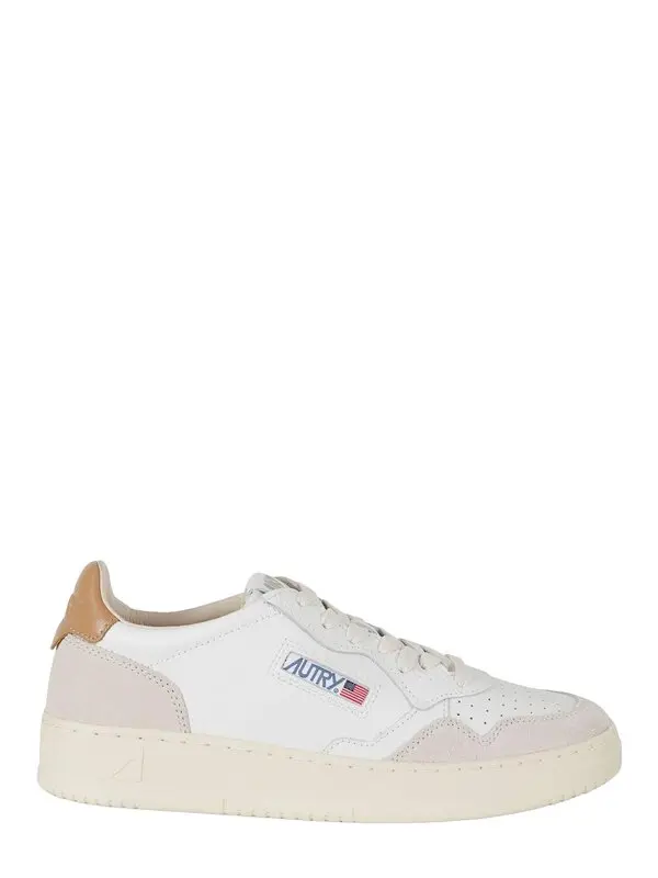AUTRY Medalist Low Top Sneakers In Bi-leather And Suede - Ice