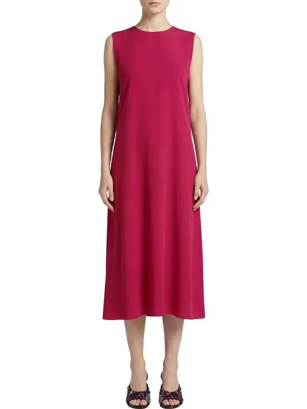 Dries Van Noten Satin Midi Dress - Fuchsia
