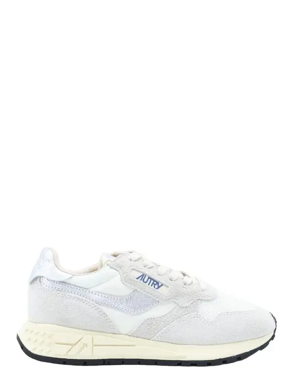 AUTRY Reelwind Nylon And Suede Lace Up Sneakers With Serrated Sole - White 1