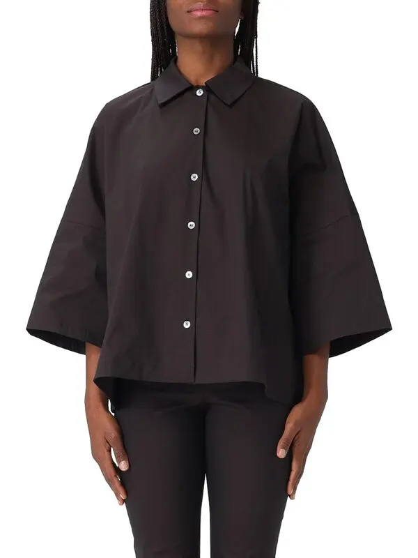 Liviana Conti Flora Cotton Blend Shirt - Brown