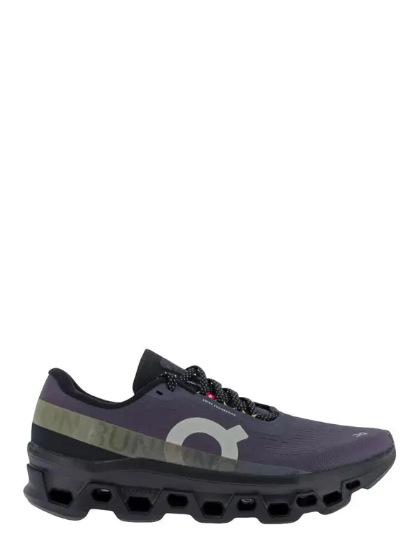 On Cloudmonster Lace Up Mesh Sneakers - Black