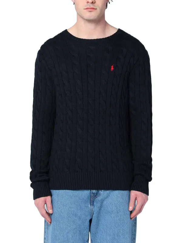 Polo Ralph Lauren Cable Knit Crewneck Jumper - Charcoal