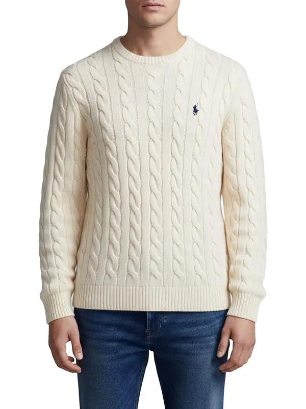 Polo Ralph Lauren Cable Knit Crewneck Jumper - Cream