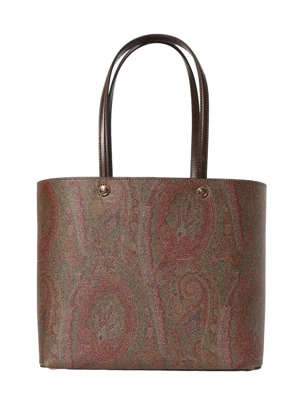 Etro Essential Paisley Print Coated Cotton Bag - Brown