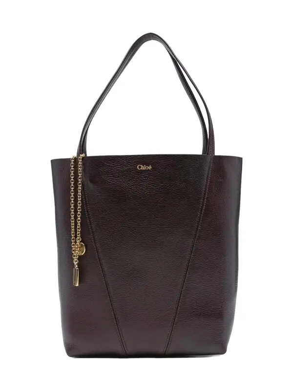 Chloé Leather Tote Bag - Wine