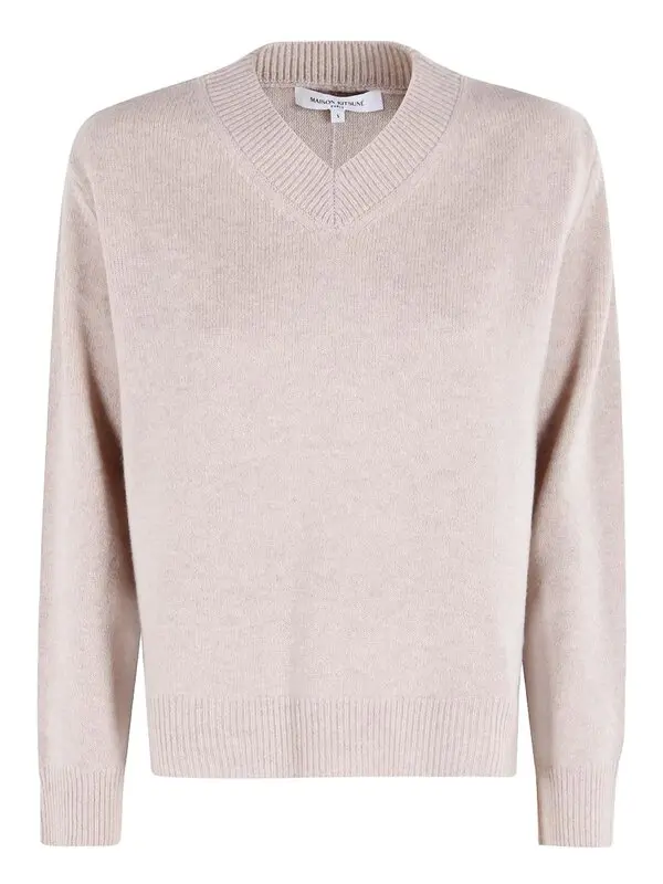 Maison Kitsuné V-neck Jumper - Beige