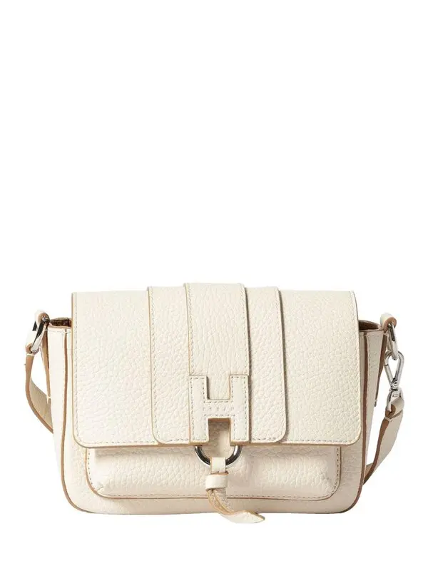 Hogan Grained Leather Flap Mini Crossbody Bag - Ivory