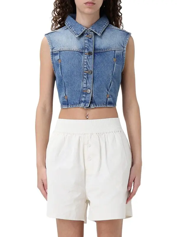 DAILY PAPER Denim Waistcoat - Gnawed Blue