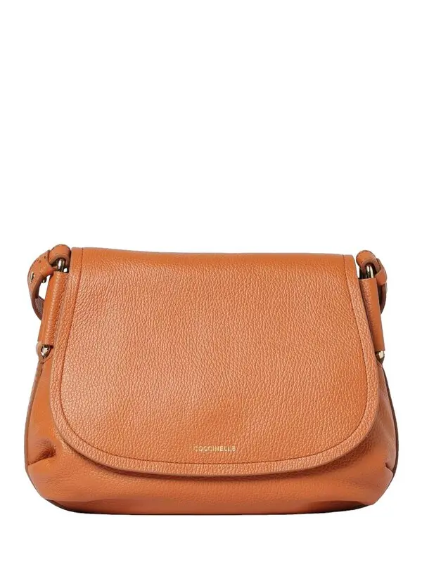 COCCINELLE Rebekka Hammered Leather Bag - Orange