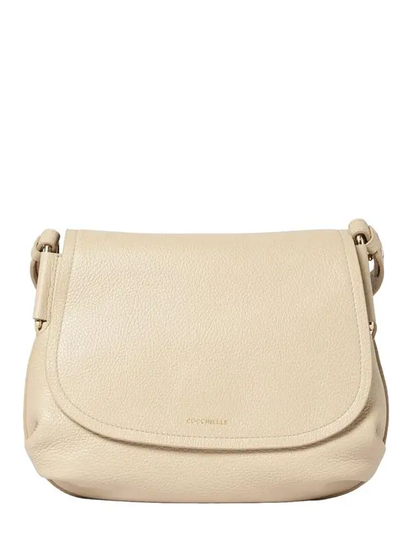 COCCINELLE Rebekka Hammered Leather Bag - Sand