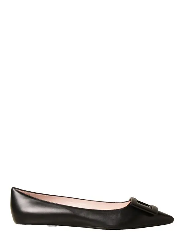 ROGER VIVIER Ballerina Flats With Buckle Detail - Black