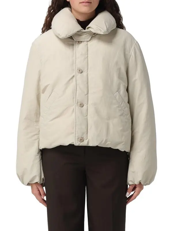 LEMAIRE Quilted Jacket With Band Collar - Beige