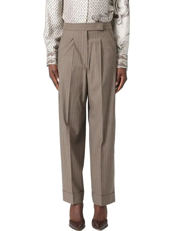 Max Mara Tailored Pinstripe Trousers - Beige
