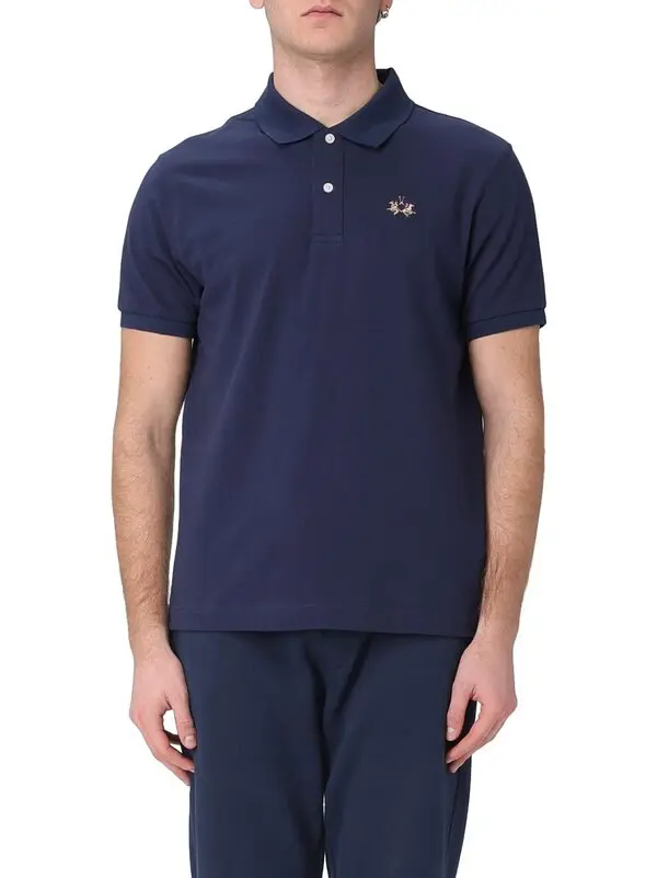 LA MARTINA Cotton Polo Shirt With Logo - Blue
