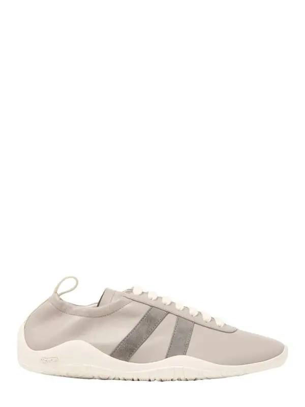 Fabiana Filippi Nappa Leather And Suede Lace-up Sneakers - Grey