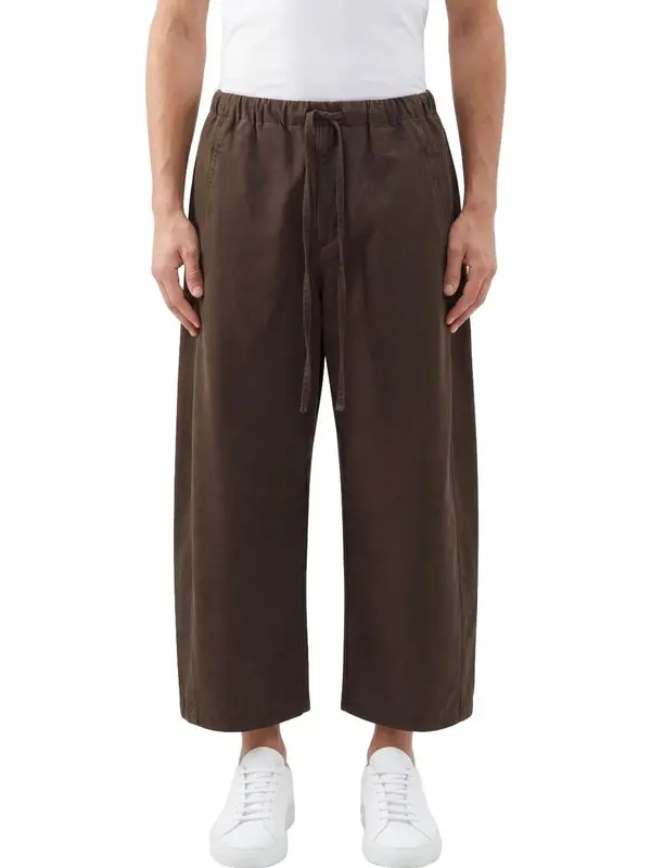 ENTIRE STUDIOS Wide Leg Cotton Trousers - Brown