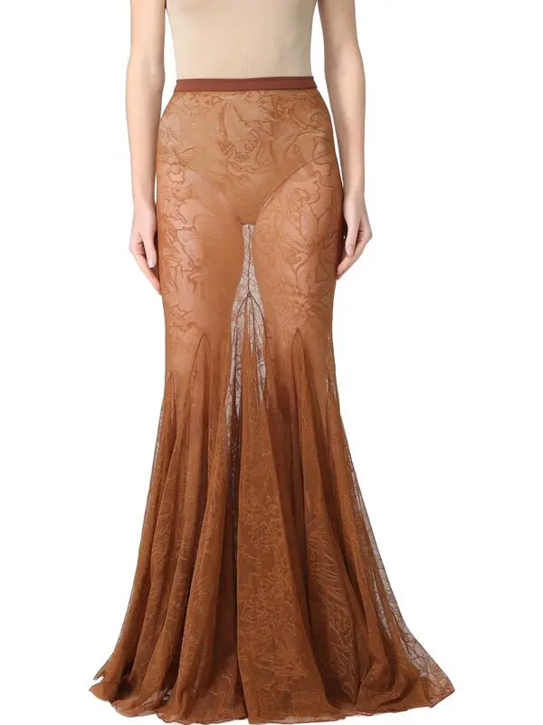 David Koma Lace Skirt - Brown
