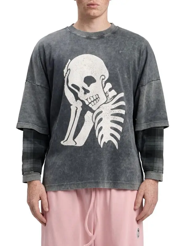 Palm Angels Printed Stretch Cotton T-shirt - Black