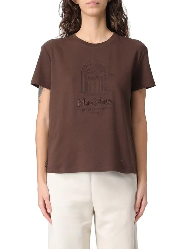 Max Mara Embossed Graphic T-shirt - Brown