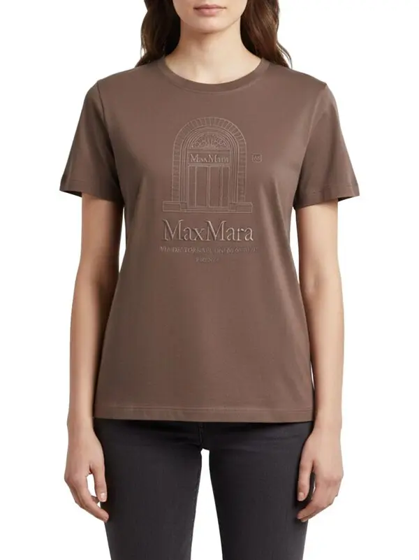 Max Mara Embossed Graphic T-shirt - Earth