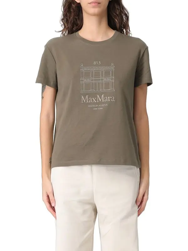 Max Mara Embossed Graphic T-shirt - Green