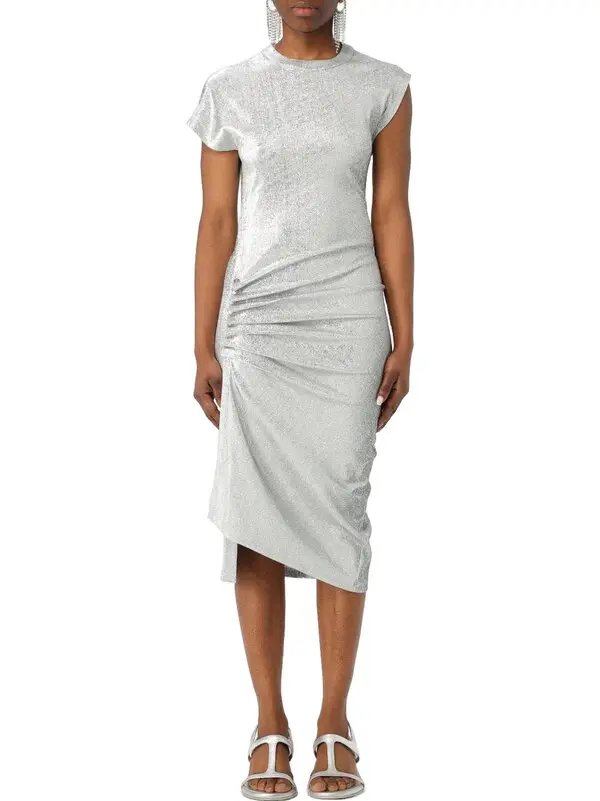 Rabanne Metallic Ruched Dress - Silver