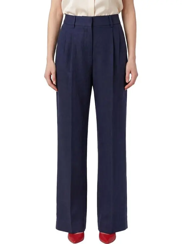 BLAZÉ MILANO Savanna Linen And Silk Trousers - Blue