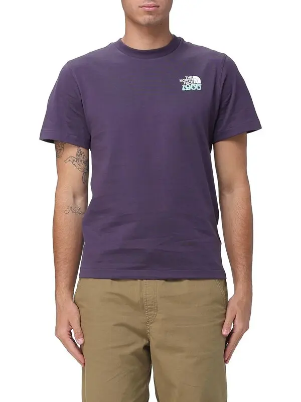 The North Face Crew-neck T-shirt In Cotton With Logo Print - Lavander