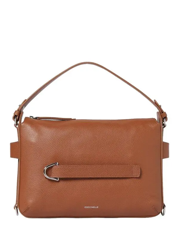 COCCINELLE Gretel Grained Leather Shoulder Bag - Brown