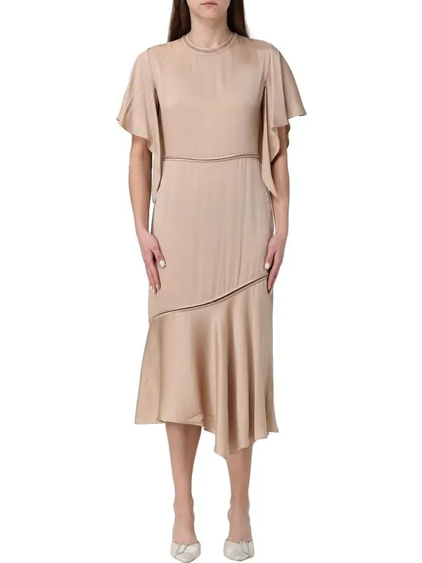 Fabiana Filippi Asymmetric Midi Dress - Beige