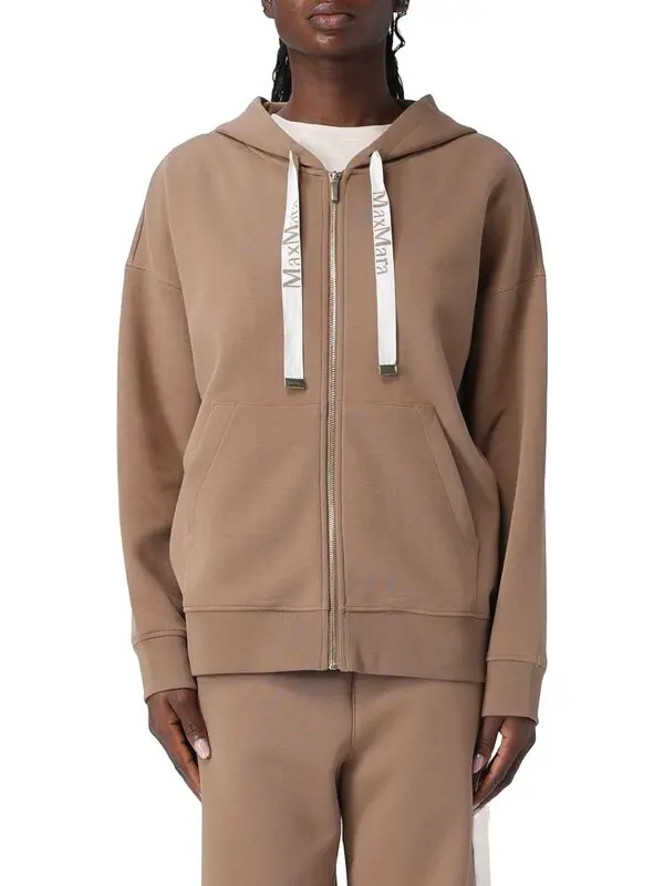 Max Mara Hooded Zip-up Sweatshirt - Camel