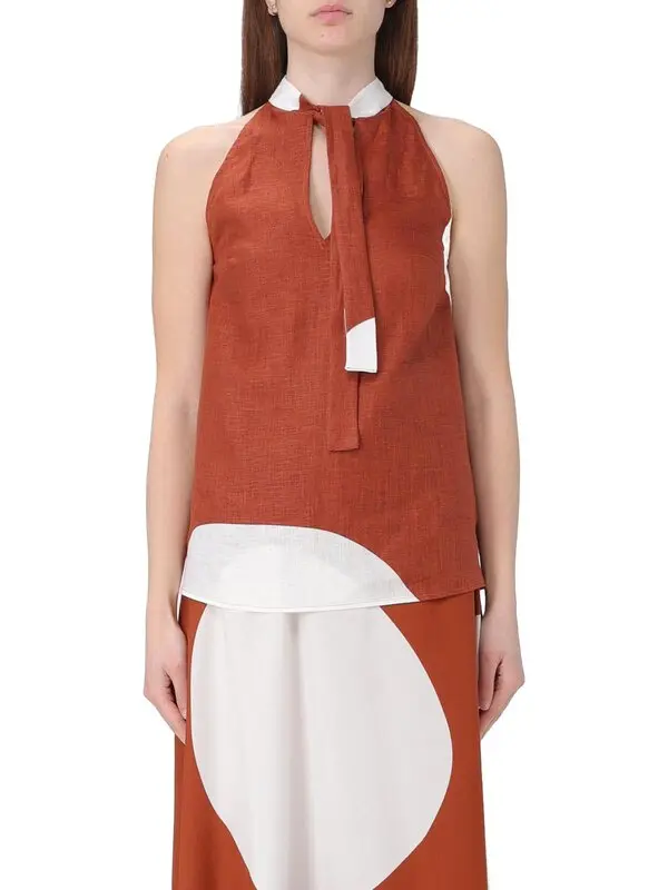 Liviana Conti Sleeveless Halter Neck Top - Multicolor