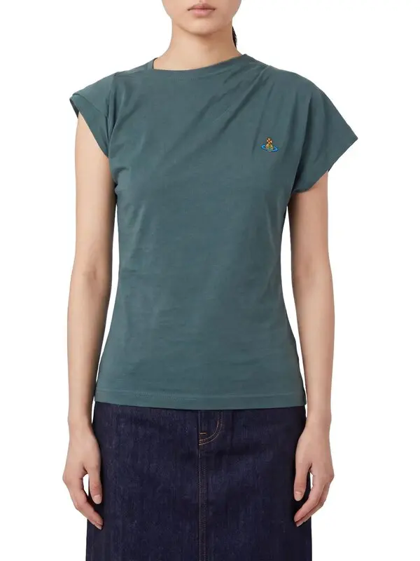 VIVIENNE WESTWOOD Hebo One-shoulder Cotton Top - Green