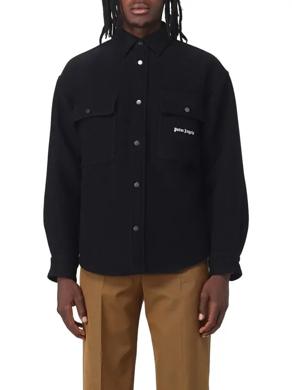 Palm Angels Button-up Shirt Jacket - Black