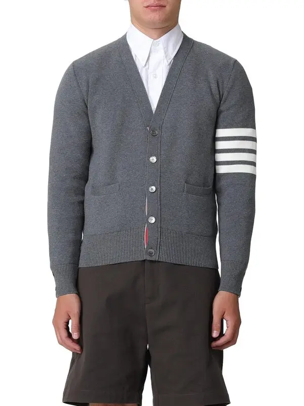 Thom Browne Four-bar Cardigan - Grey