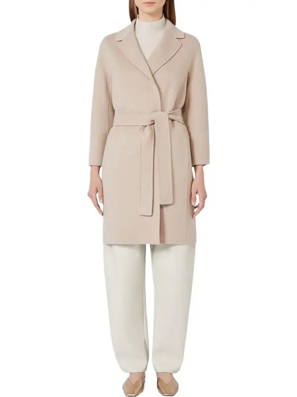 Max Mara Belted Wool Coat - Beige