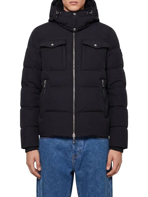 MOORER Alarickkn Wool And Cashmere Down Jacket With Detachable Hood - Black