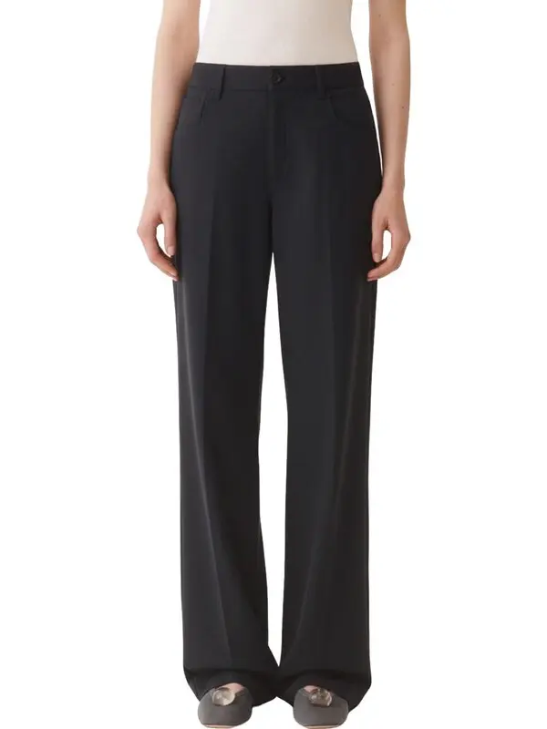 Fabiana Filippi Straight Milano Knit Jersey Trousers - Blue