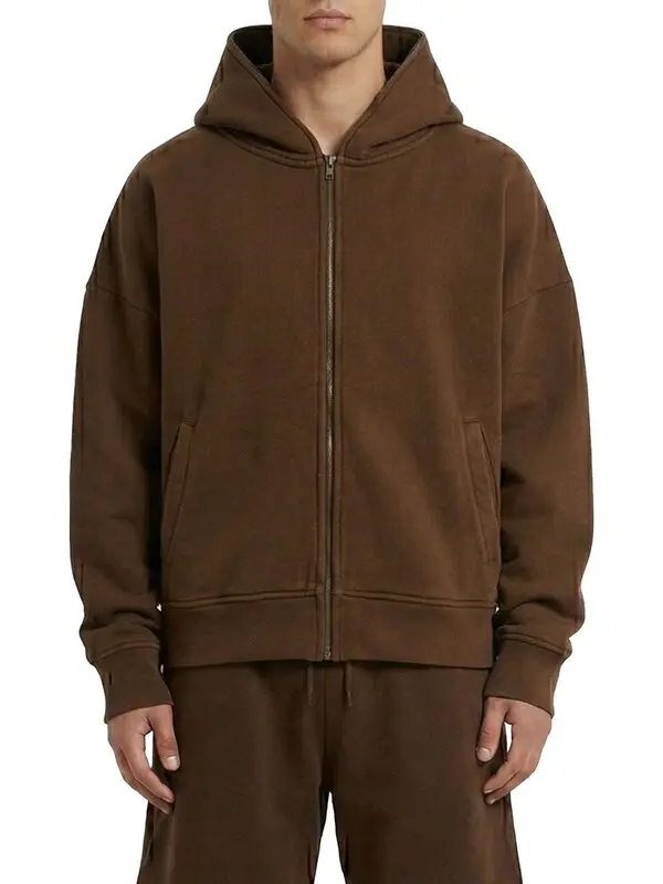 ENTIRE STUDIOS Cotton Zip-up Hoodie - Brown