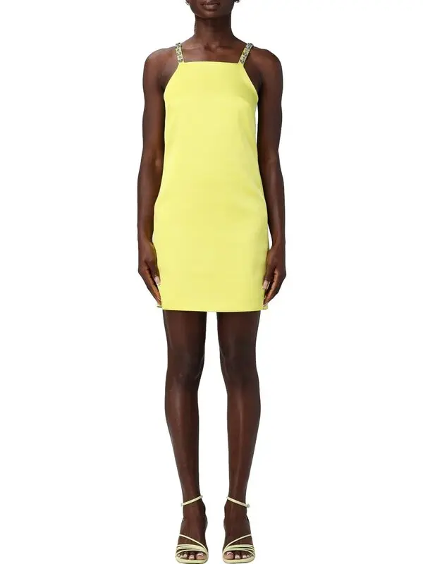 TWINSET Mini Crepe Dress With Rhinestone Embellishments - Lime